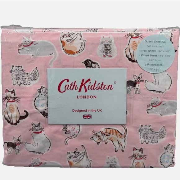 Cath Kidston | Bedding | 4pc Cath Kidston London Cute Cats Pink Queen ...